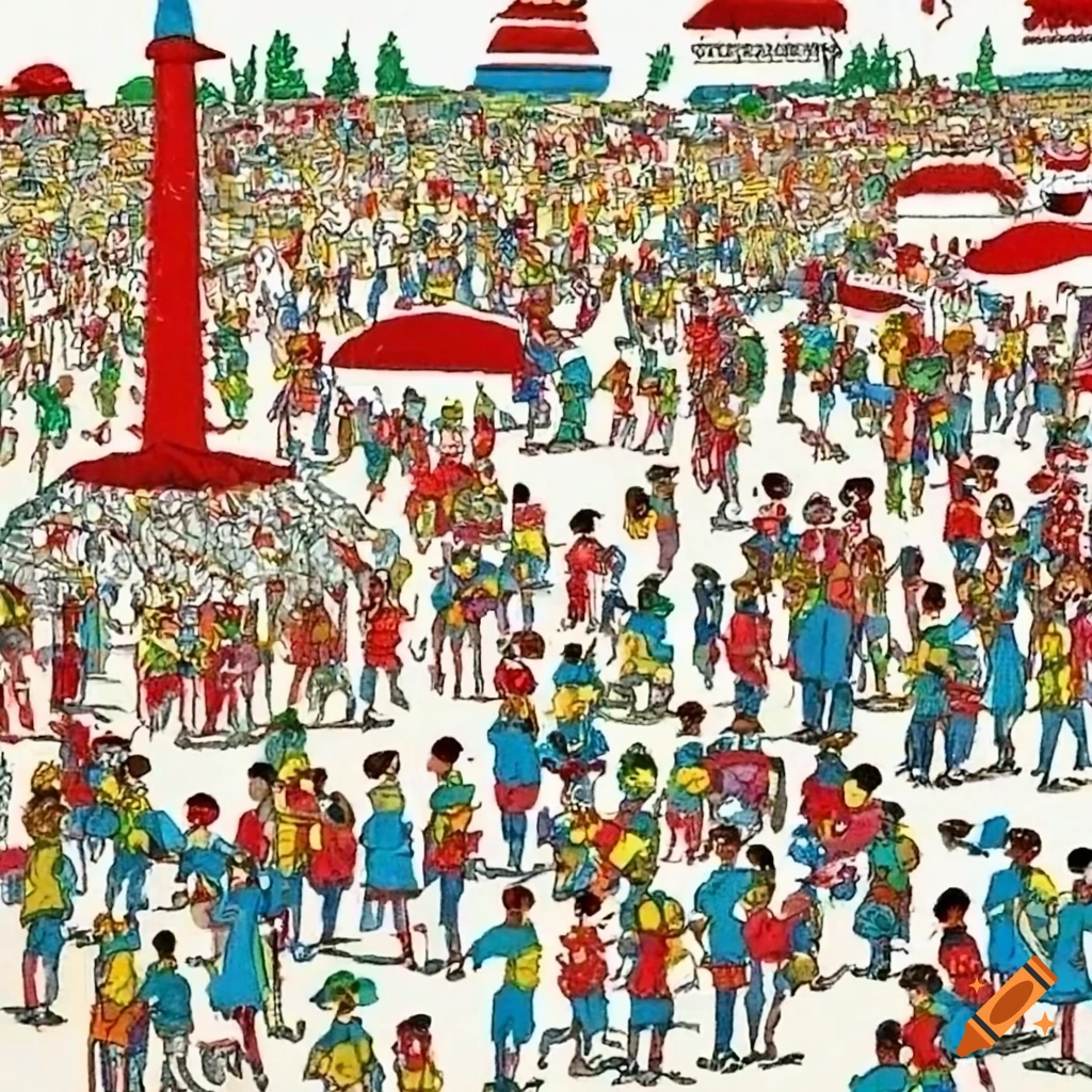 Where's waldo activity page on Craiyon