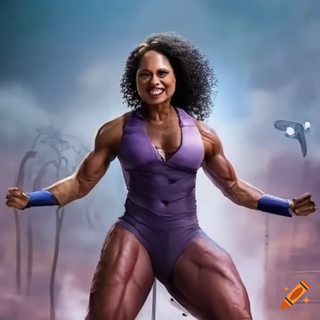 Movie poster for "Super Diligent Super Delegate" featuring Kristen Welker as a muscular action ...