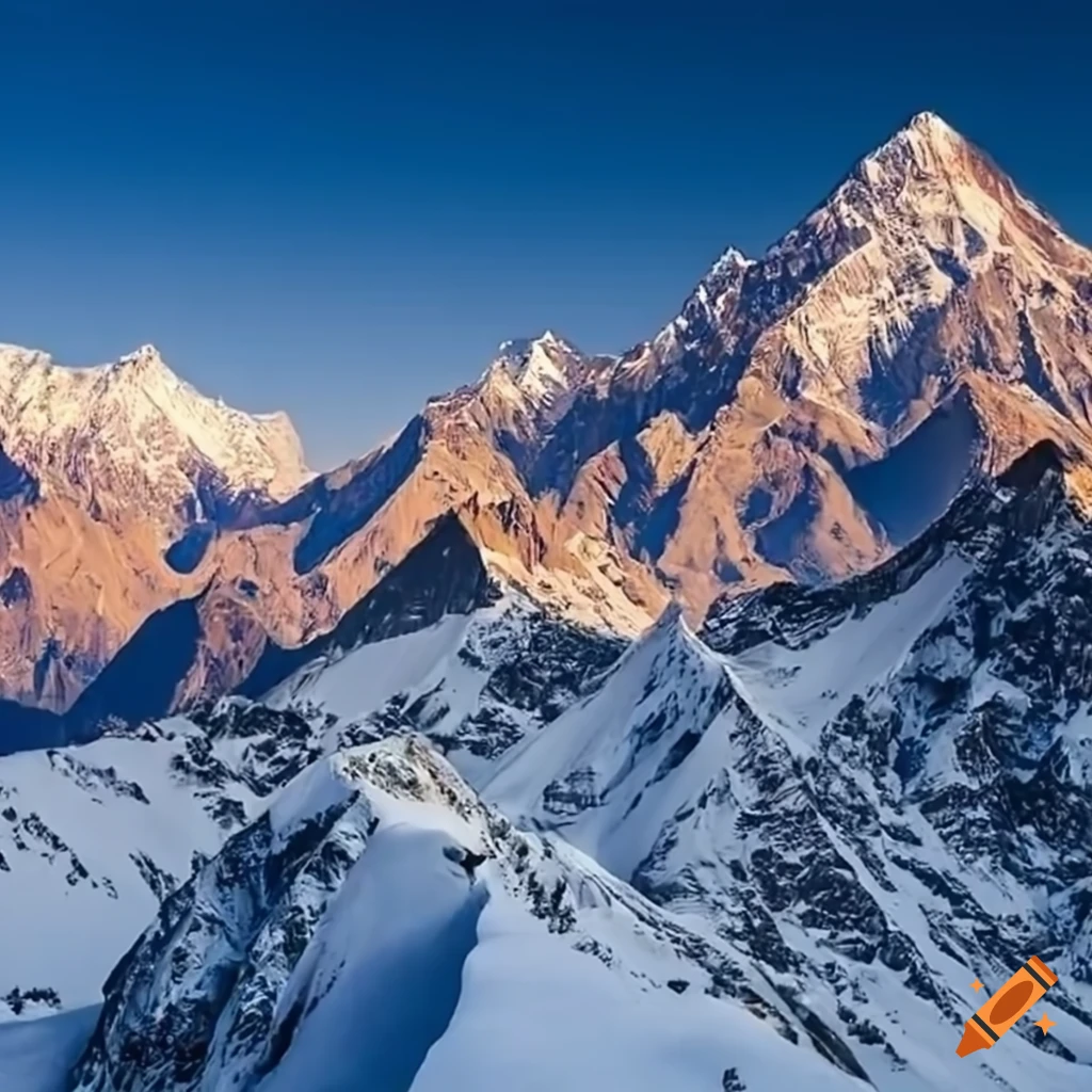 Snowy outpost surrounded by towering himalayan peaks on Craiyon