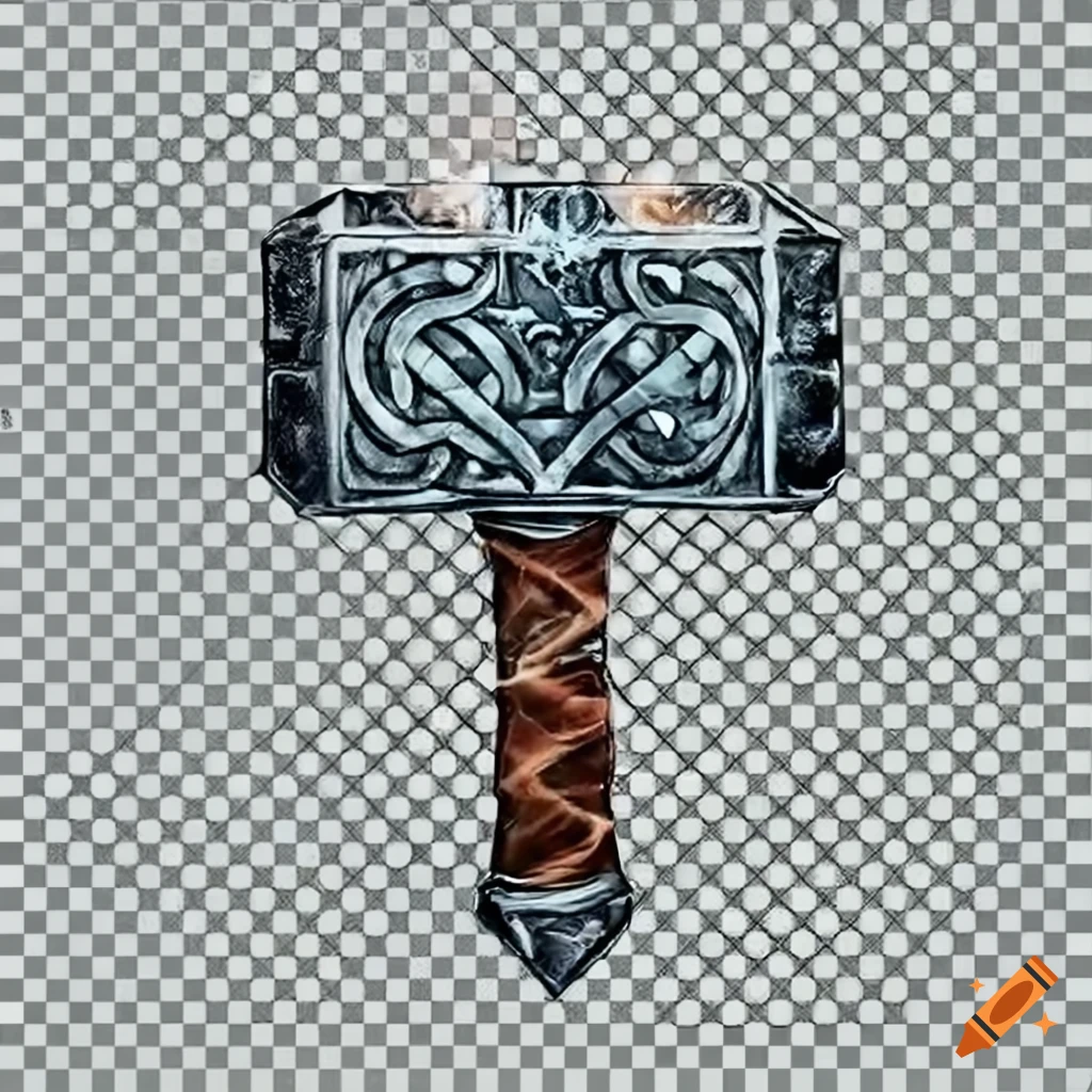 Mjolnir Thor's Hammer on a transparent background on Craiyon