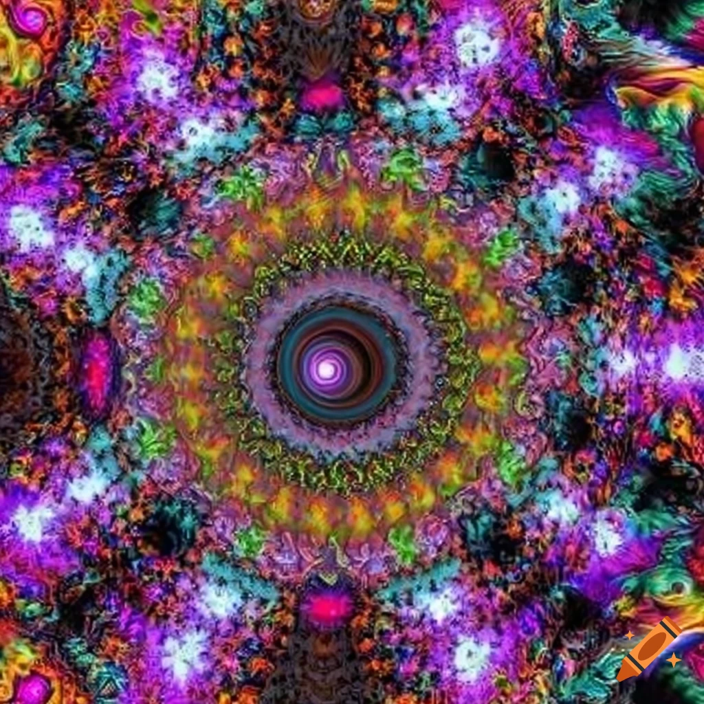 Intricate multicolored fractal pattern on Craiyon