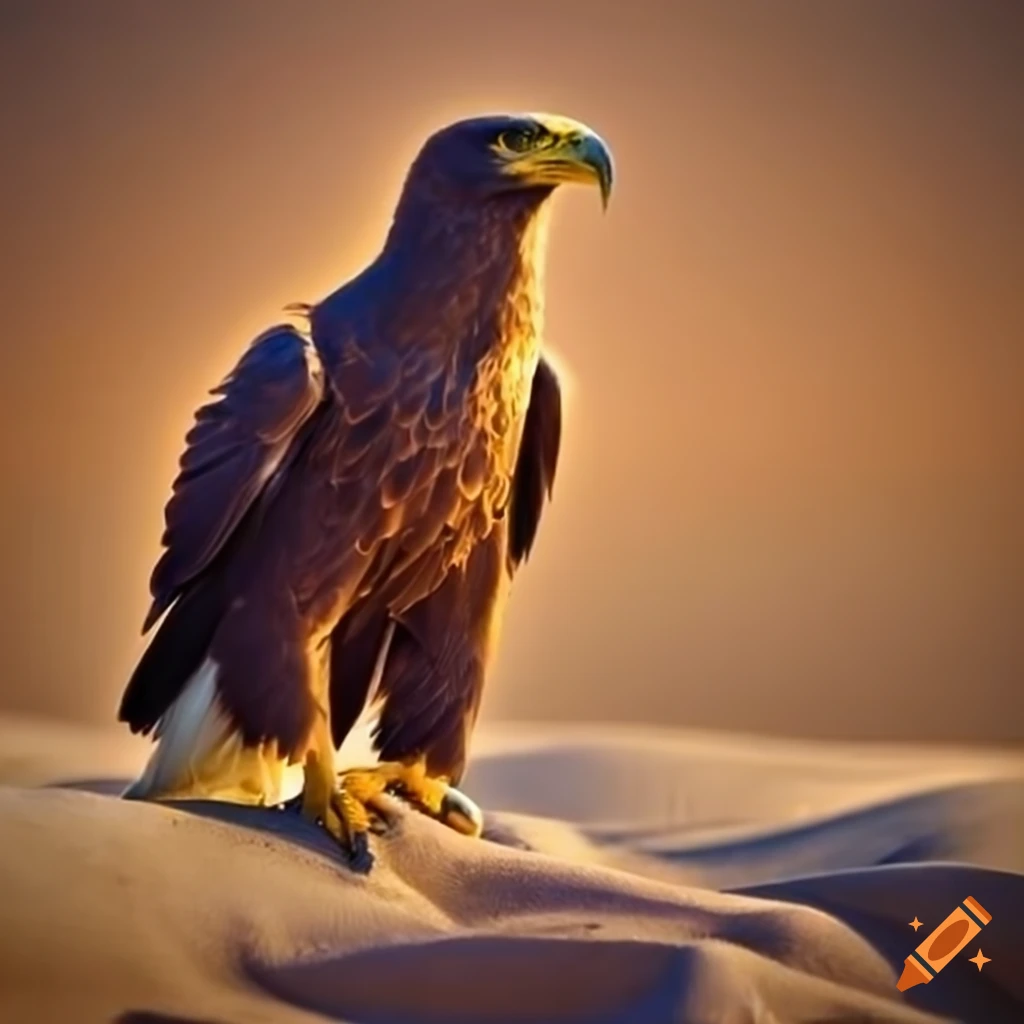 Sand eagle wearing a hoodie on Craiyon