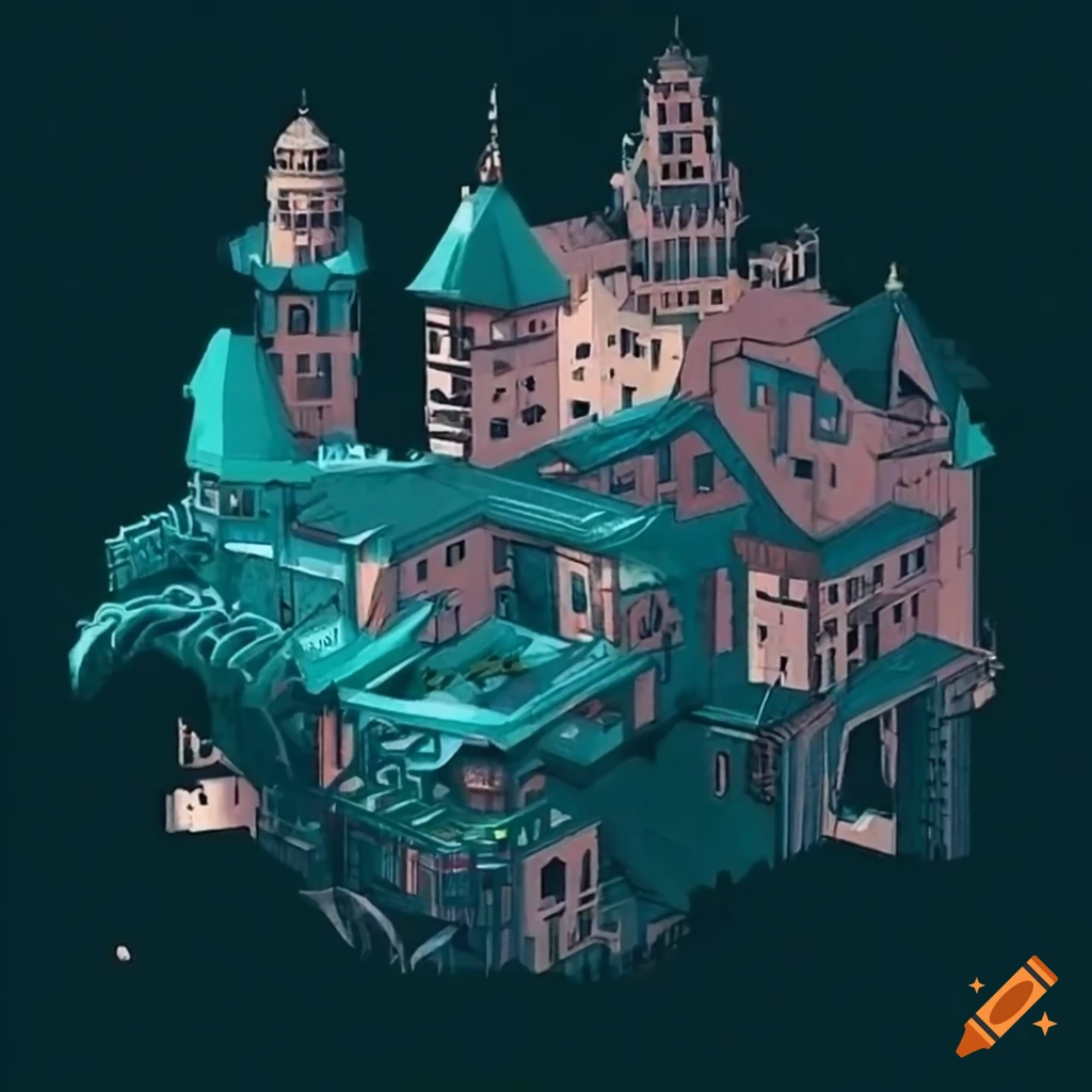 Mc escher unique buildings on Craiyon