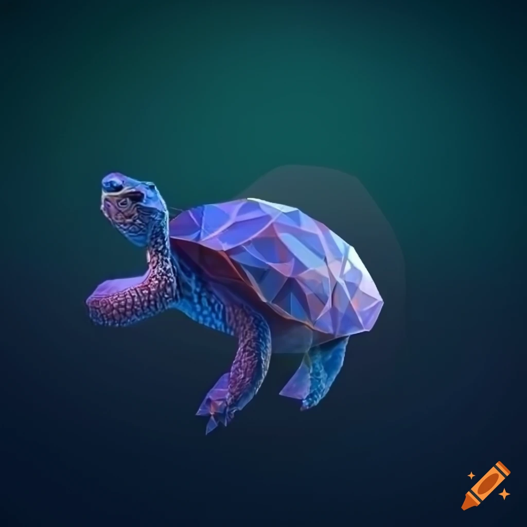 Polygon turtle illustration on Craiyon