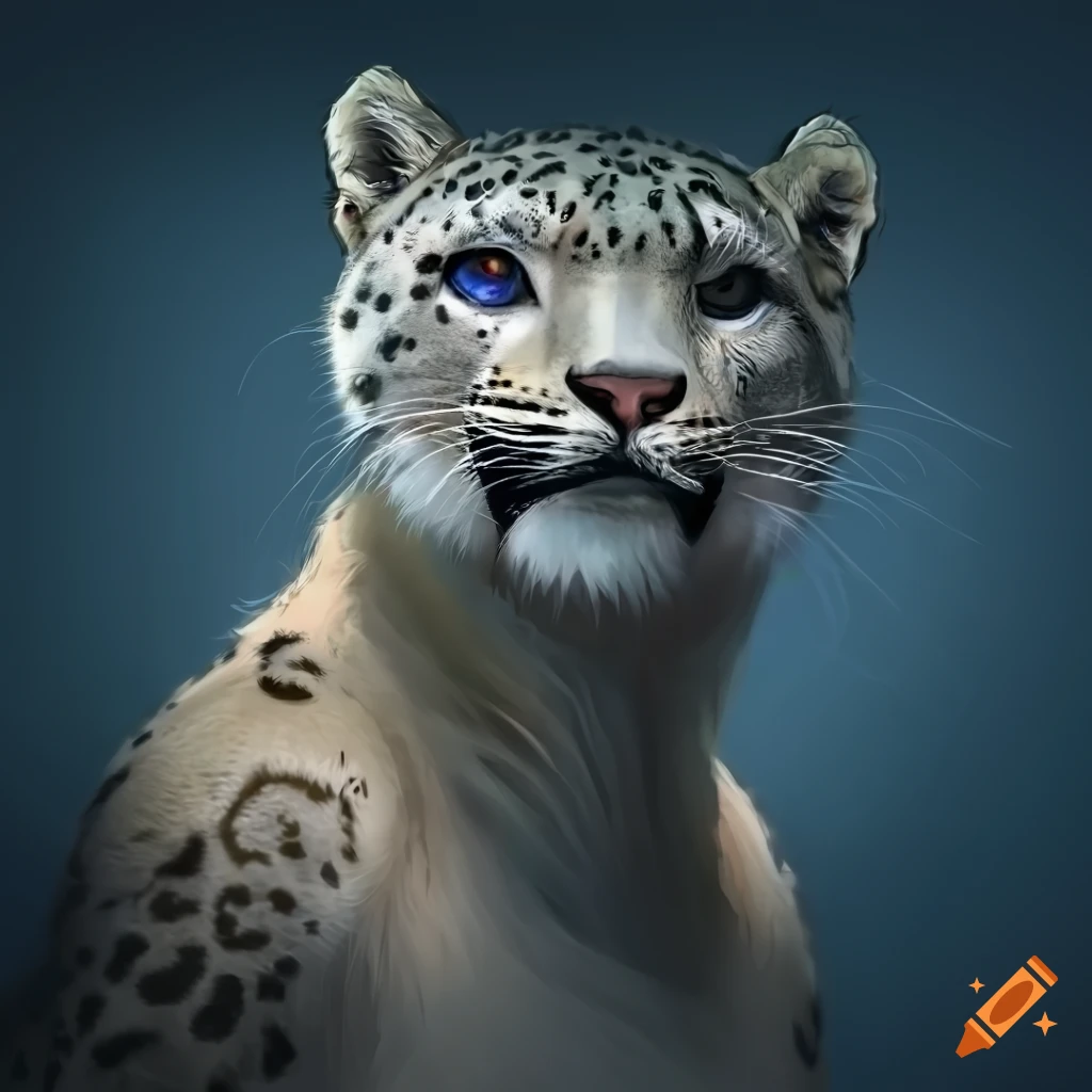 Anthropomorphic male snow leopard illustration in Stellaris art style ...
