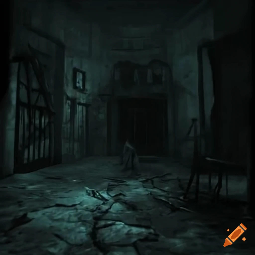 Gray field in 2001 survival horror video game style on Craiyon