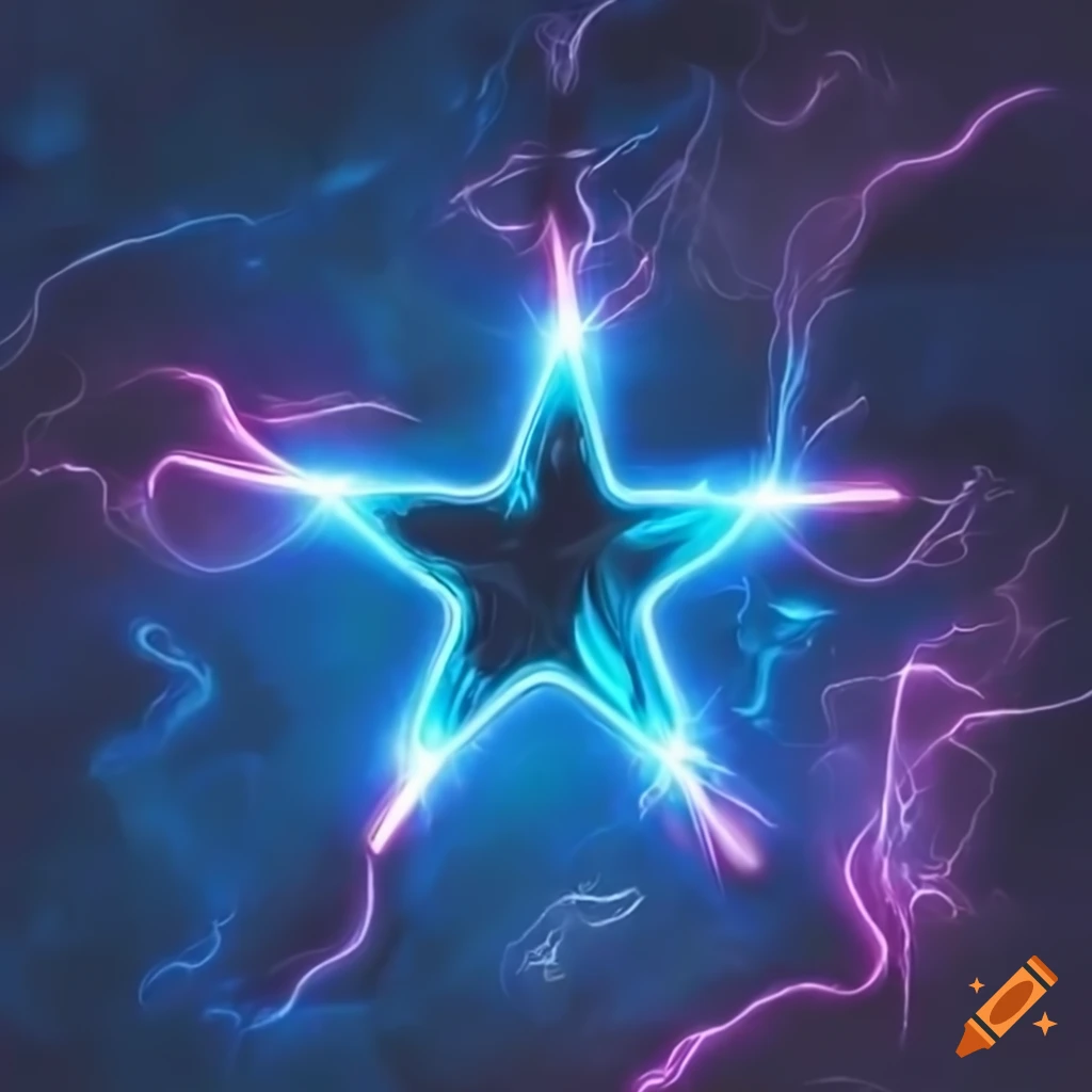 Electric blue star on Craiyon