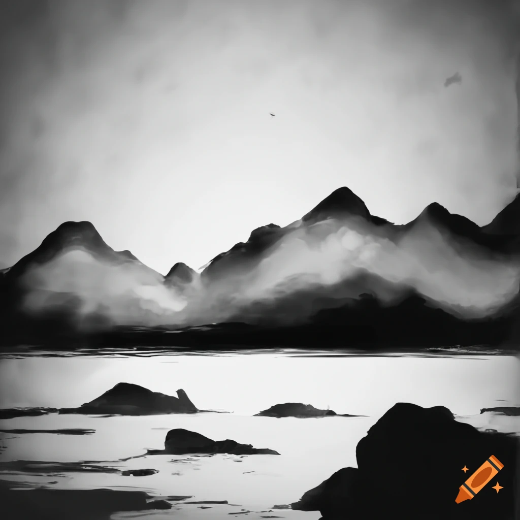 Grey rocky landscape in the background on Craiyon