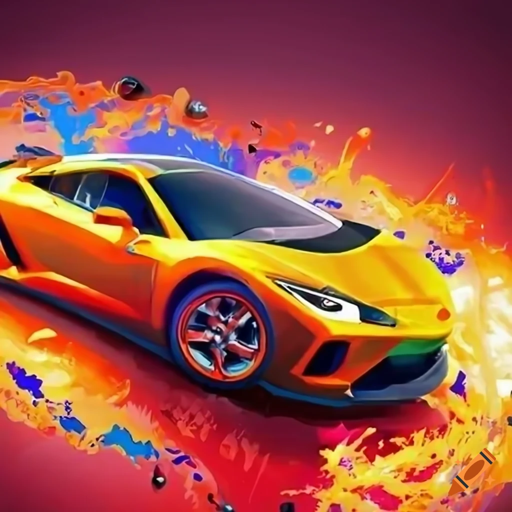 Car racing game splash screen for mobile app on Craiyon