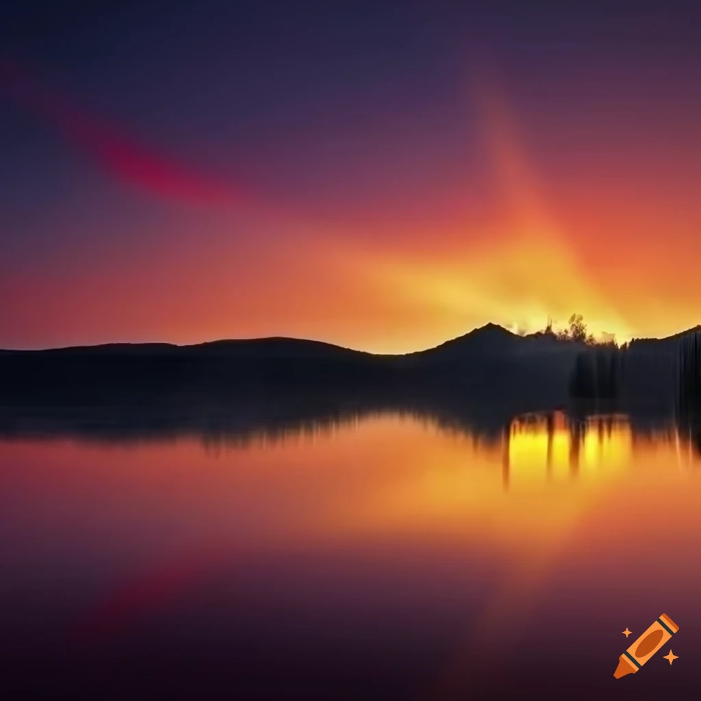 Breathtaking mountain lake at sunset in ultra-high definition 32k ...