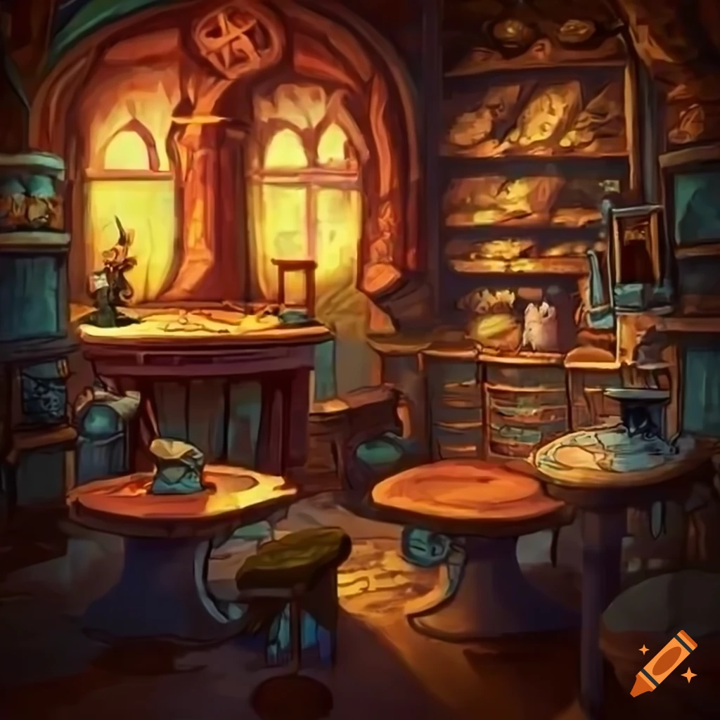 Rpg magic shop interior design on Craiyon