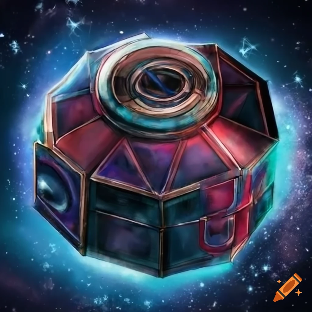 Yugioh art of a music box in space on Craiyon