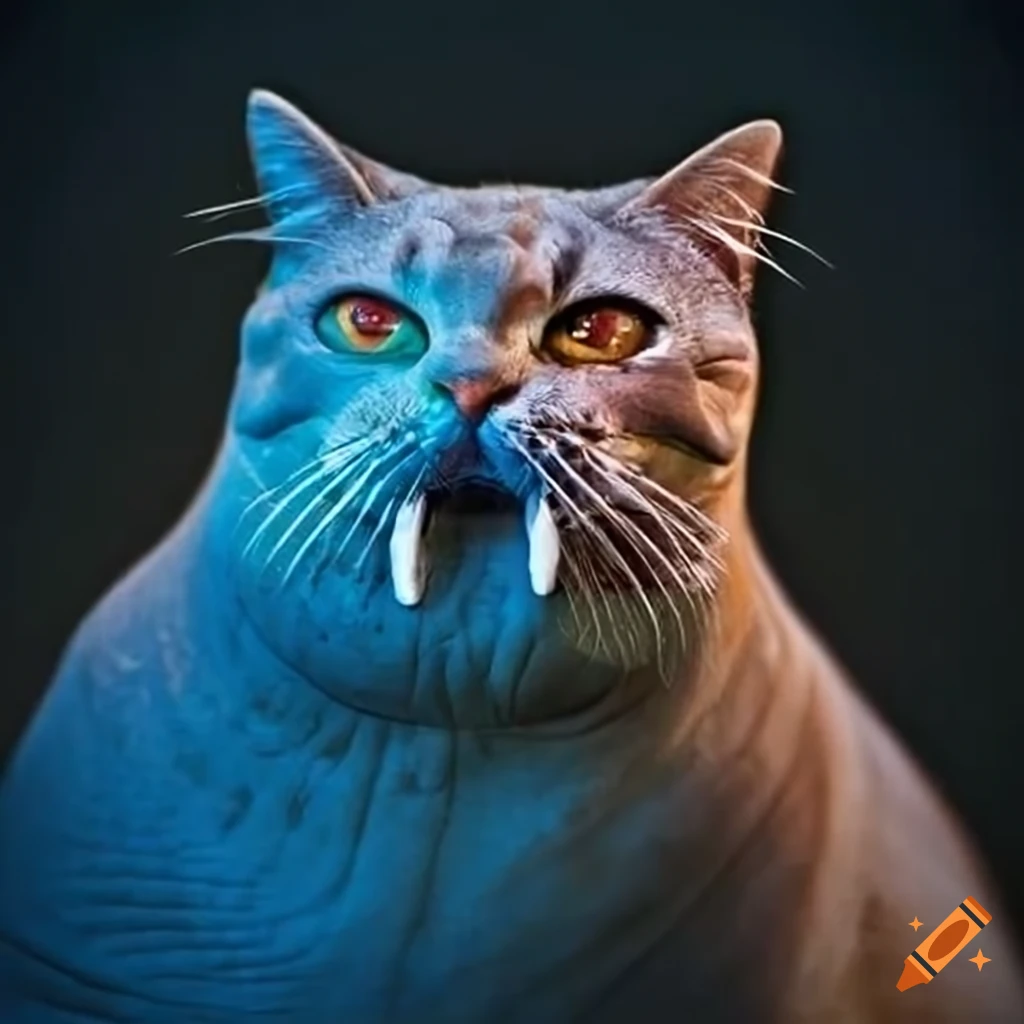 Walrus with a cat head on Craiyon