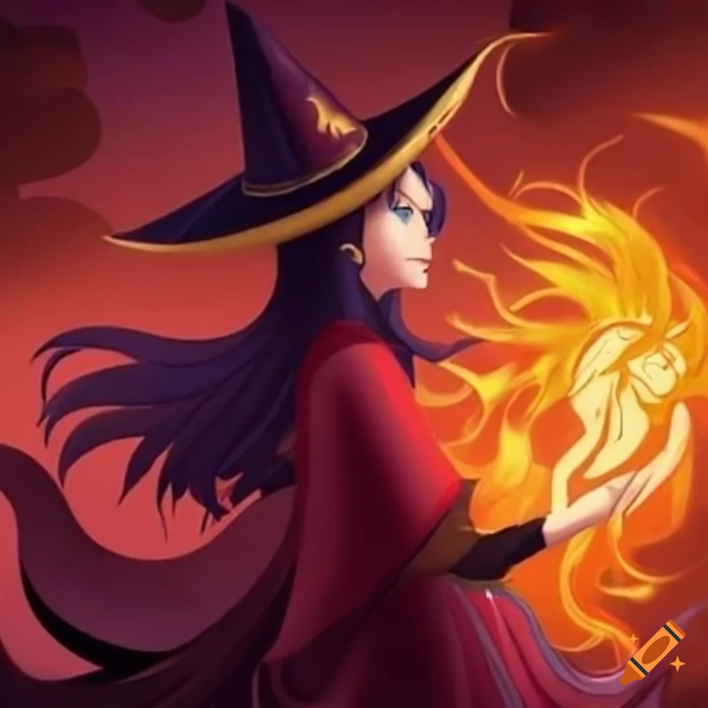 Fire witch on Craiyon