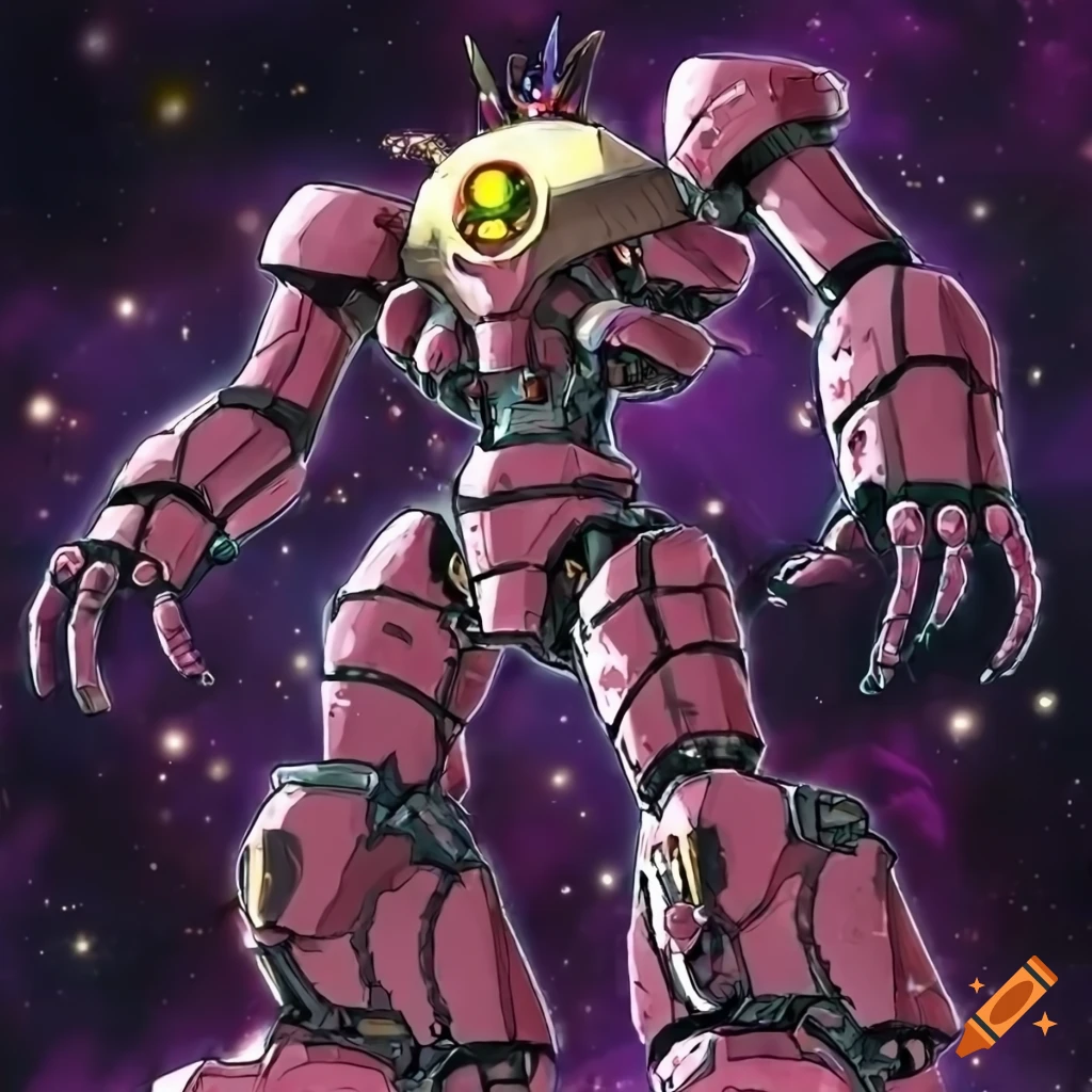 Giant space robot based on a parasite in yugioh art on Craiyon