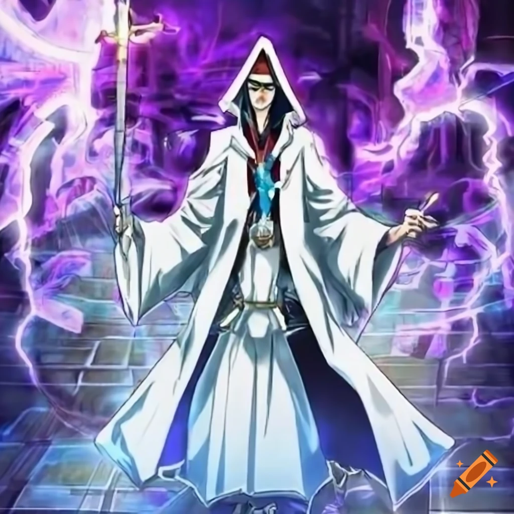 Exorcist wizard in white robes, Yu-Gi-Oh! card art in HD full screen on ...