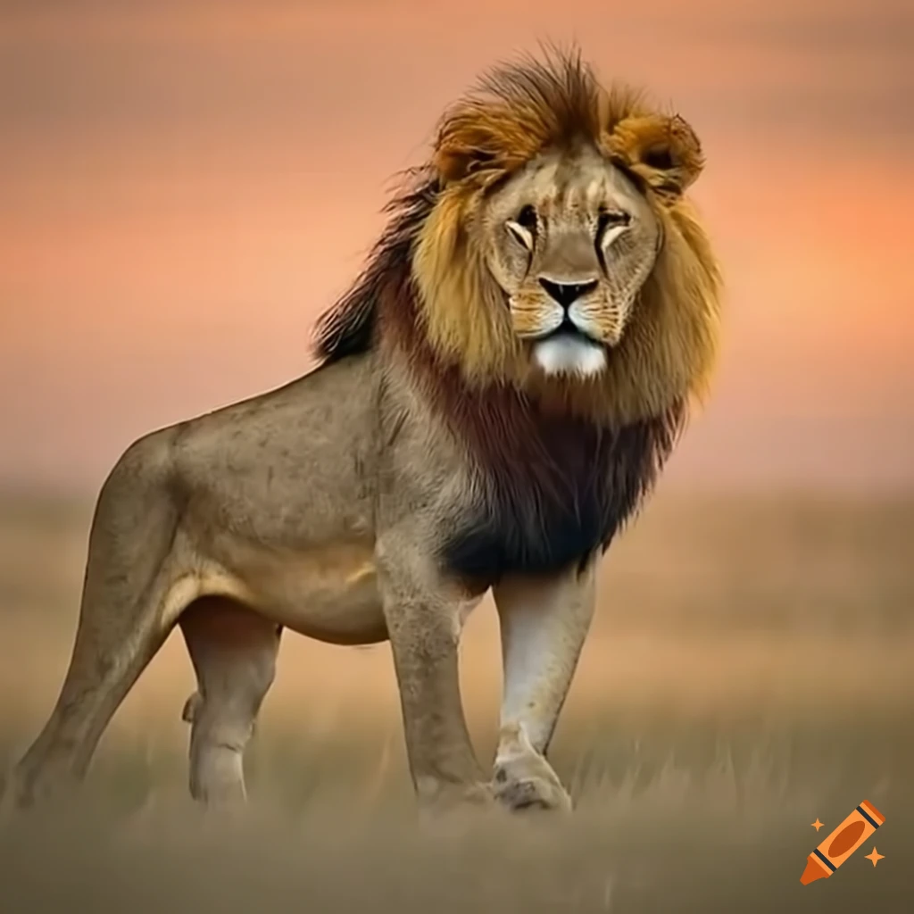 Regal lion in the savanna on Craiyon