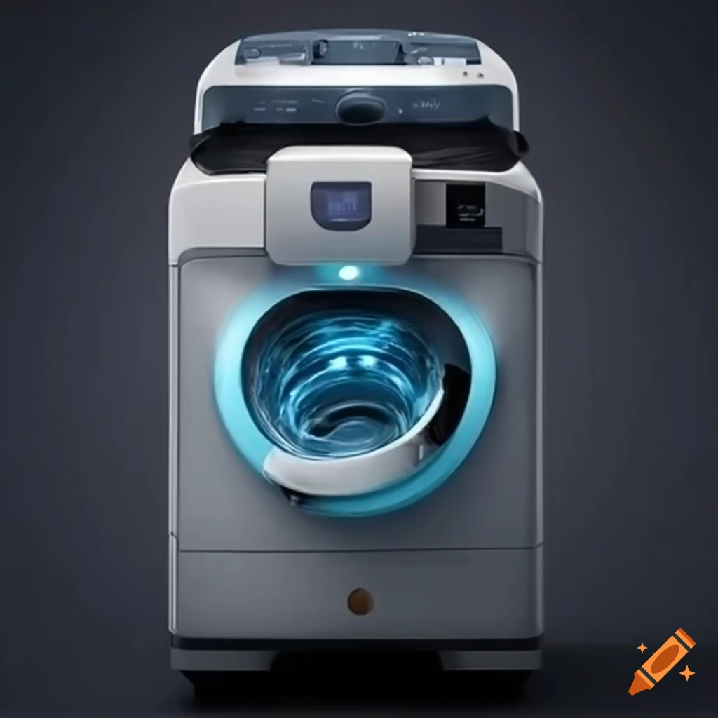 Washing machine with integrated folding robot on Craiyon