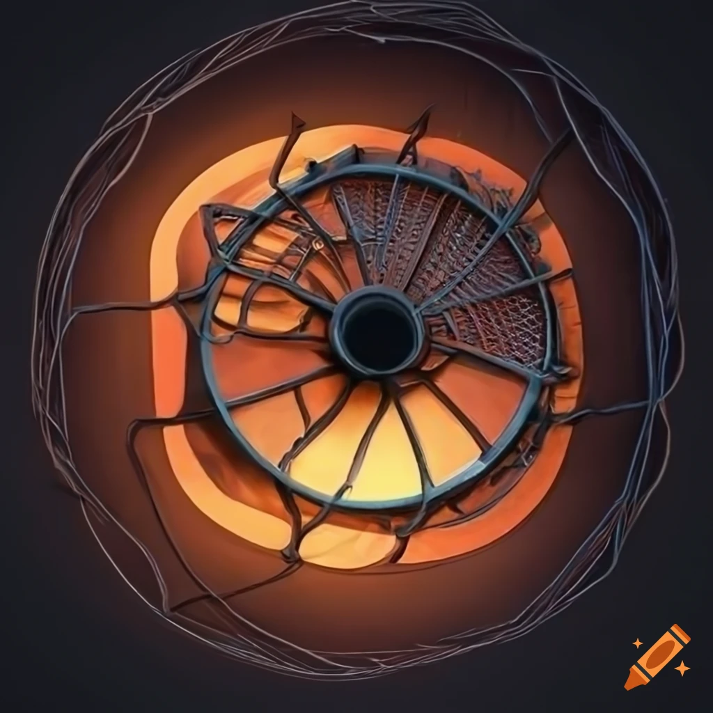 3D rendered computer fan grill cover with nature-inspired design ...