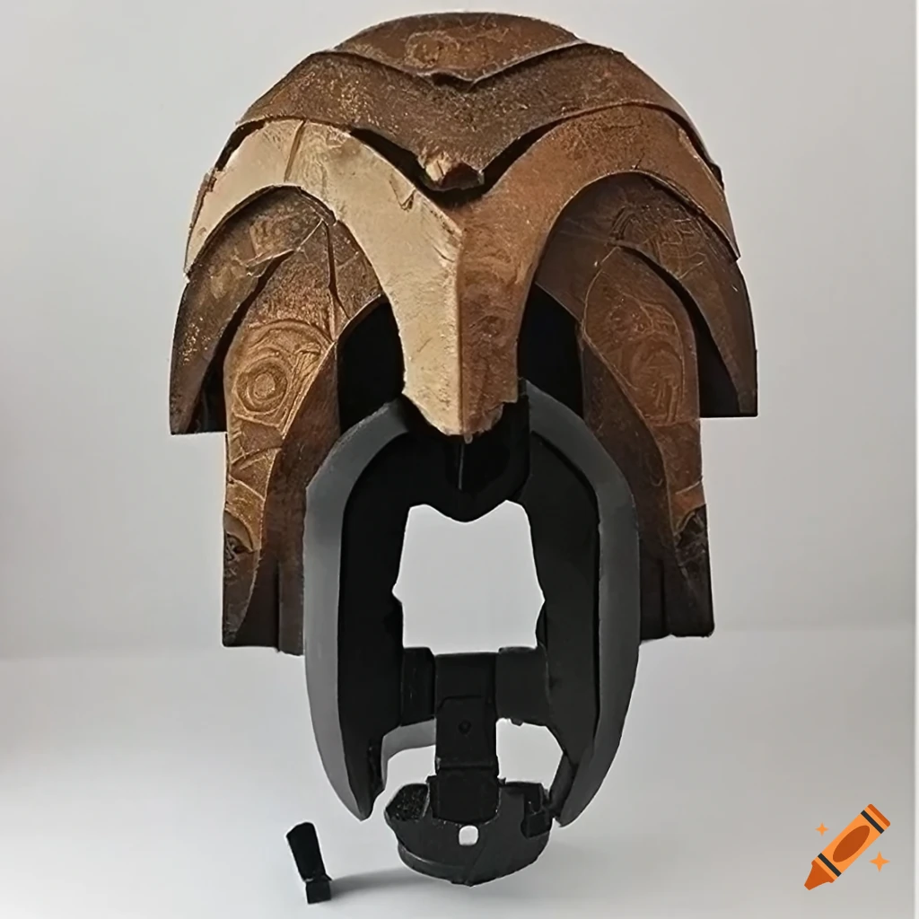 Industrial sports helmet with Japanese Polynesian mask and Bionicle ...