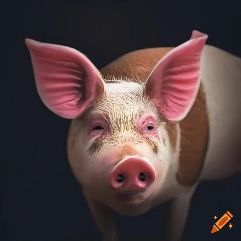 White and brown pig on Craiyon