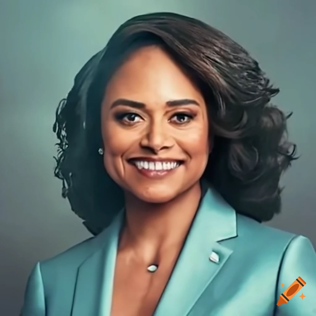 Movie poster for "Super Diligent Super Delegate" featuring Kristen Welker as a muscular action ...