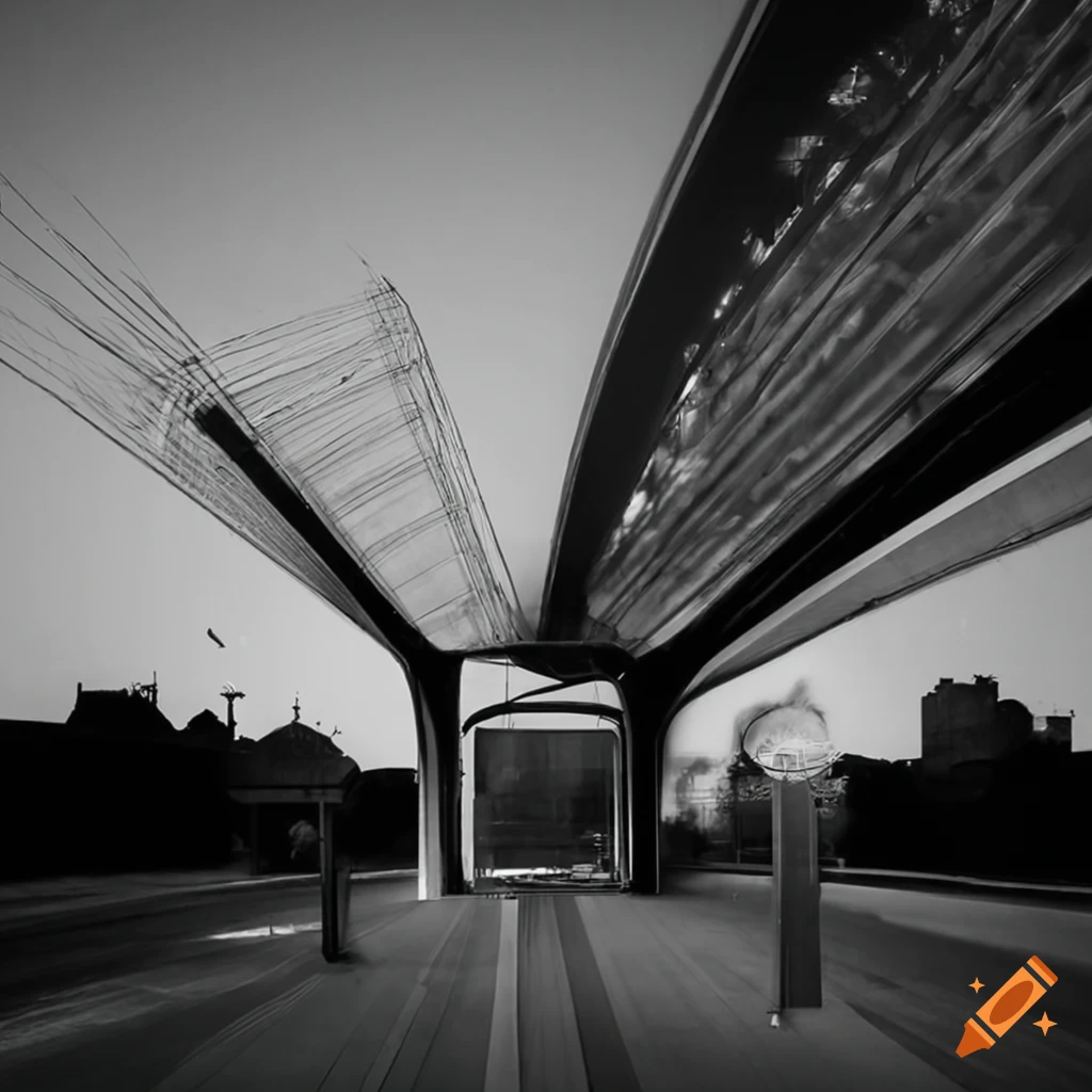 Innovative bus stop design inspired by frei otto's architecture on Craiyon