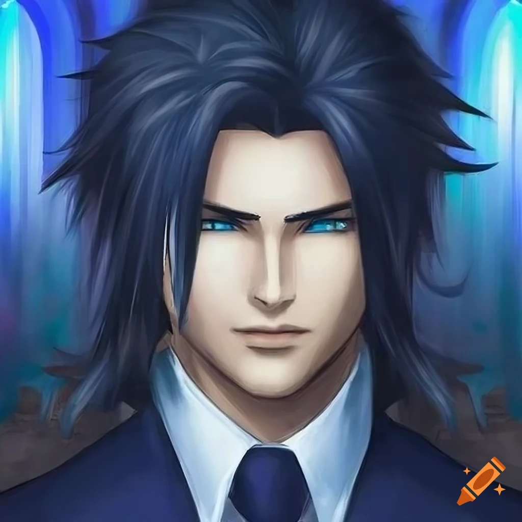 Handsome guy resembling Squall from Final Fantasy by Artgerm on Craiyon