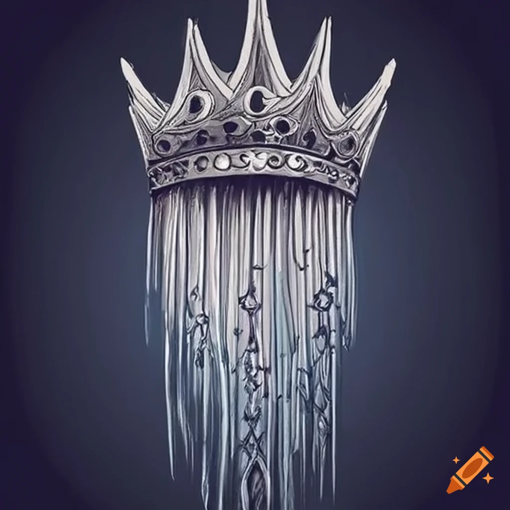 Intricately designed crown with decorative fake nails on Craiyon