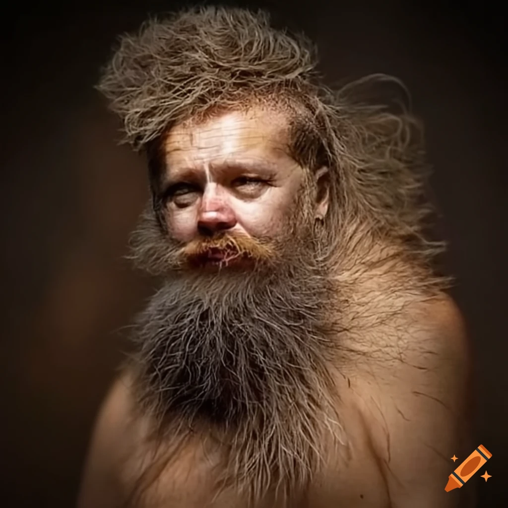 Old photo of a hairy male scotsman on Craiyon