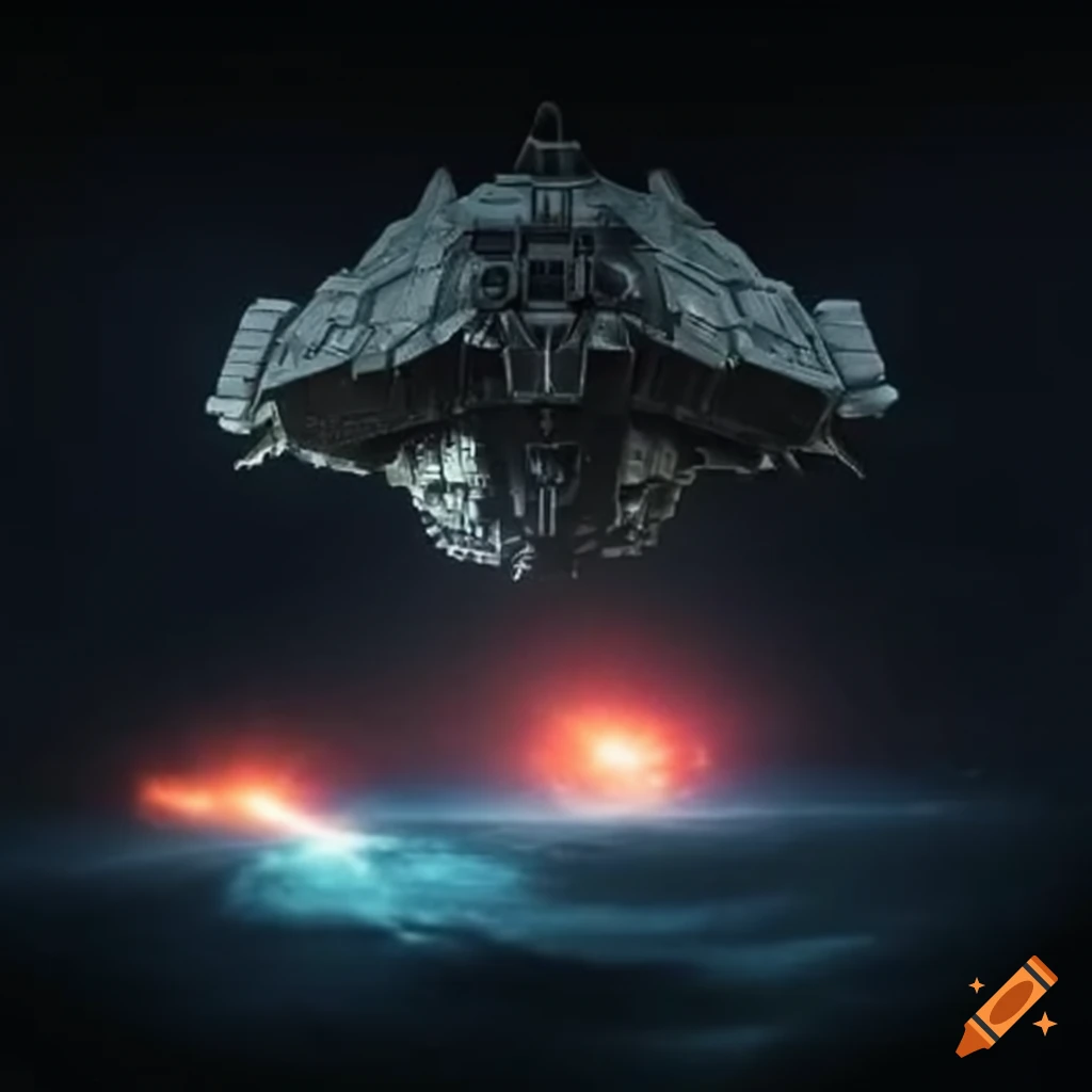 Small battle spaceship on Craiyon