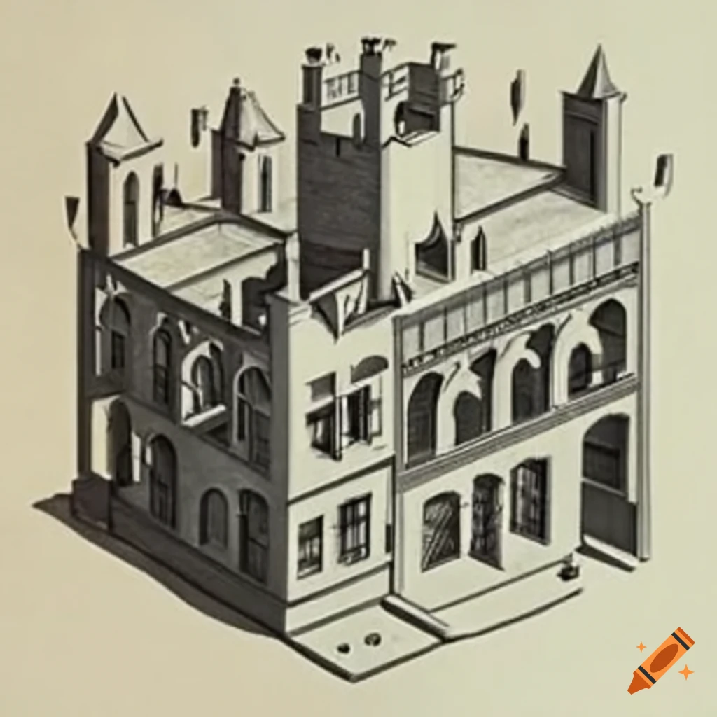 Mc escher-inspired buildings on Craiyon