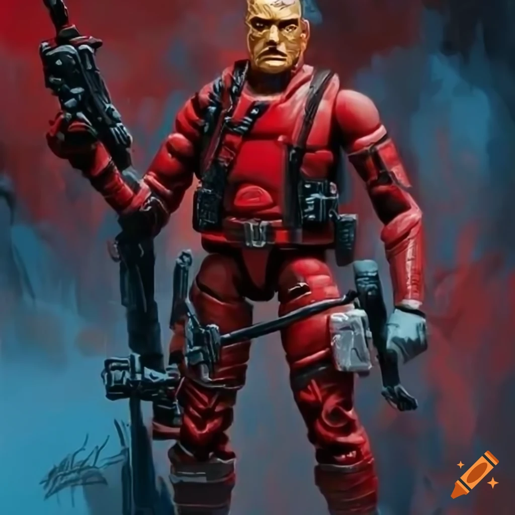 GI Joe action figure package artwork with code name Redline, in high ...