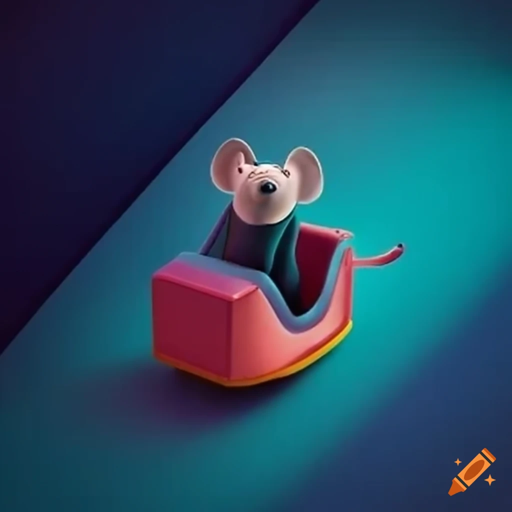 Mouse-shaped roller coaster cart on Craiyon