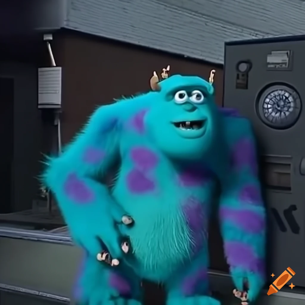 Sully from monsters inc at a gas station in the middle of the night on ...