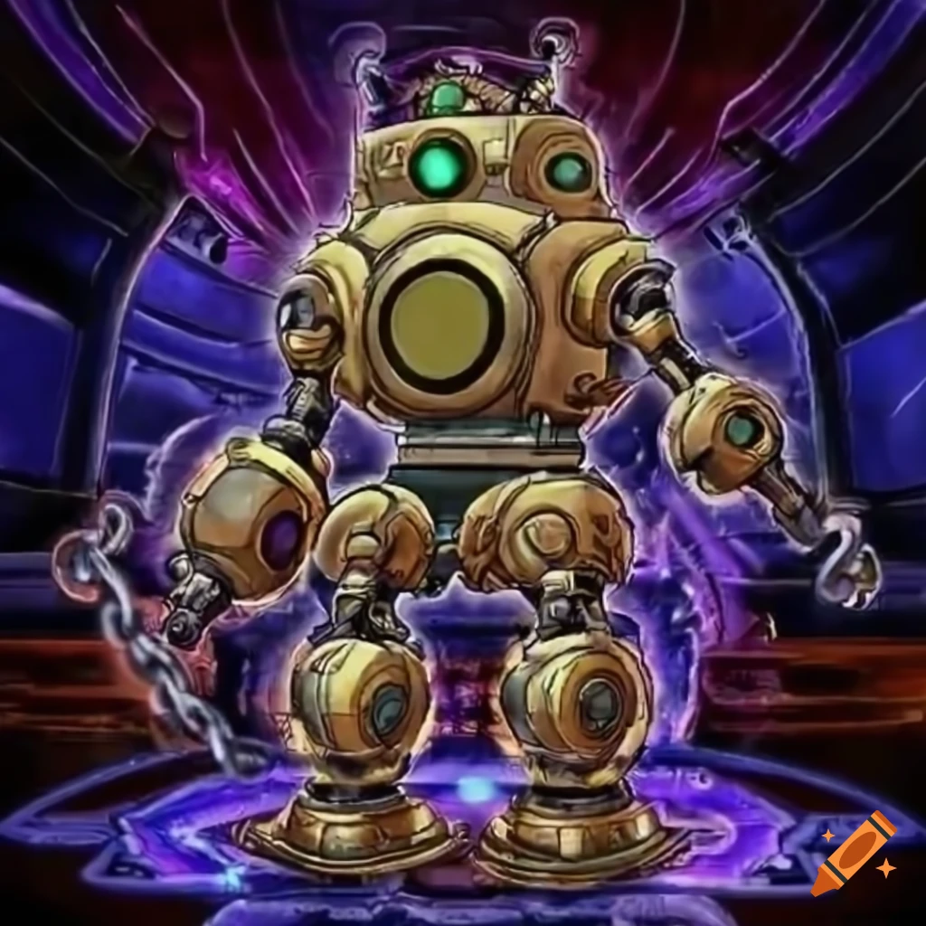 Clockwork robot with a keyhole in its chest on Craiyon