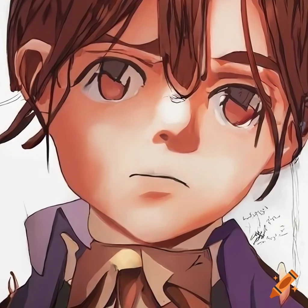 Louis riel anime drawing on Craiyon