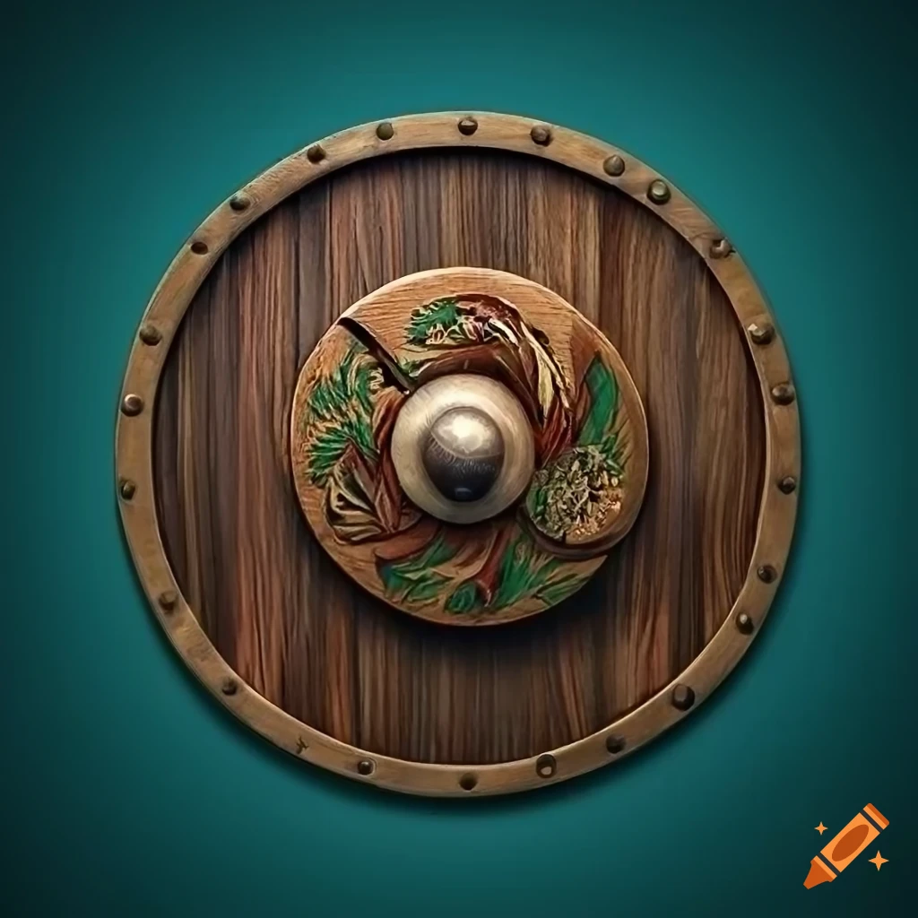 Sturdy round wooden shield of chauntea goddess with rose and grains ...