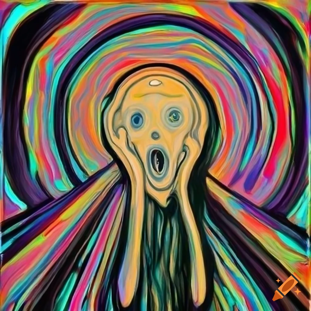 Artwork inspired by the scream by edvard munch with abstract and ...