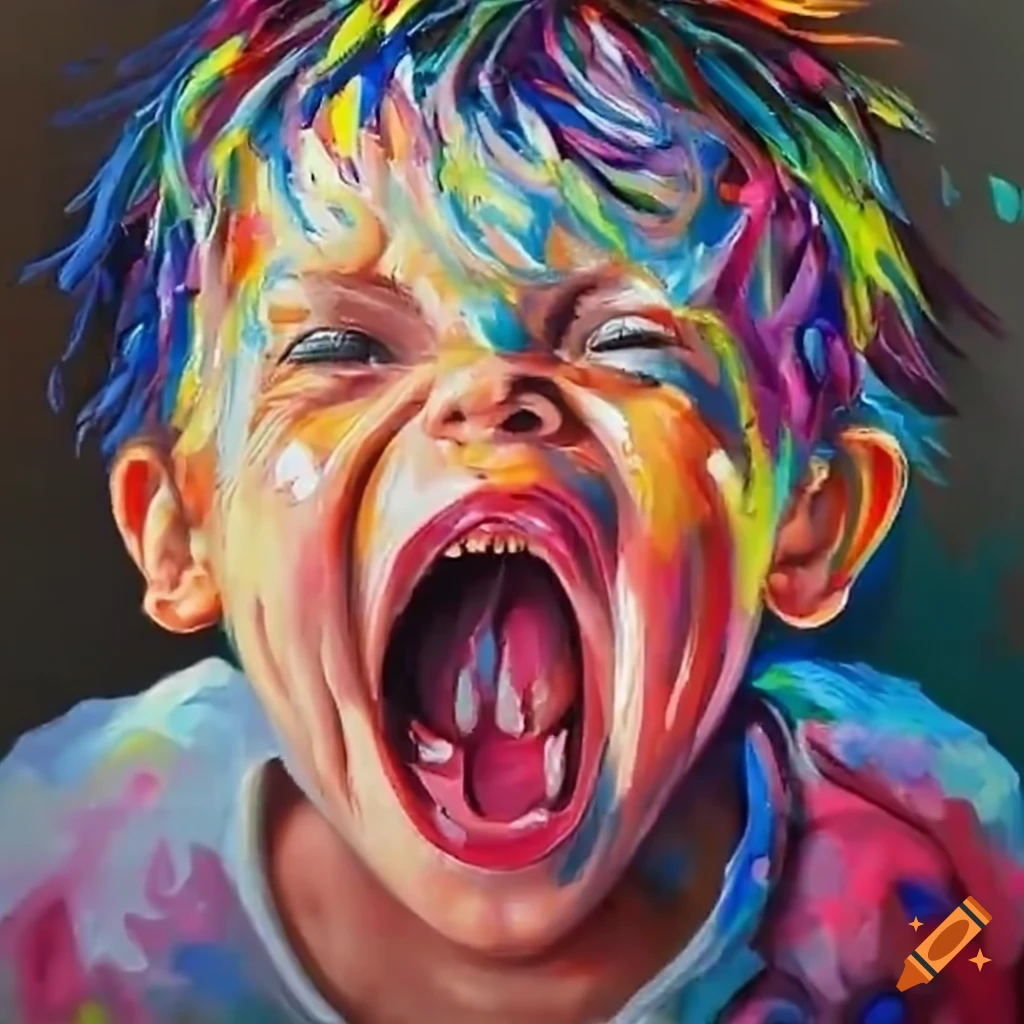 Kid screaming on Craiyon