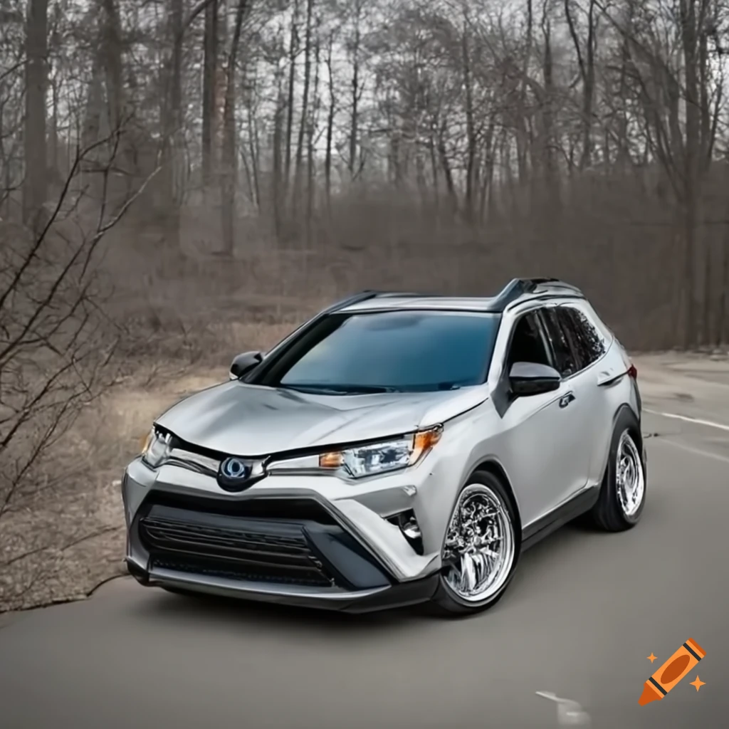 2018 silver Toyota RAV4 in a stylish stance on Craiyon