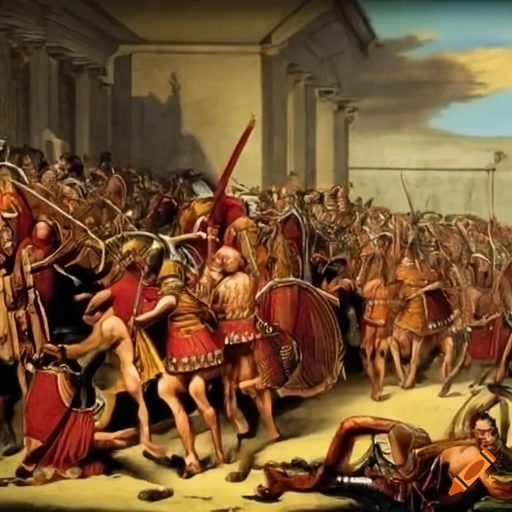 Trojan war soldiers creating chaos during 1200 bc on Craiyon