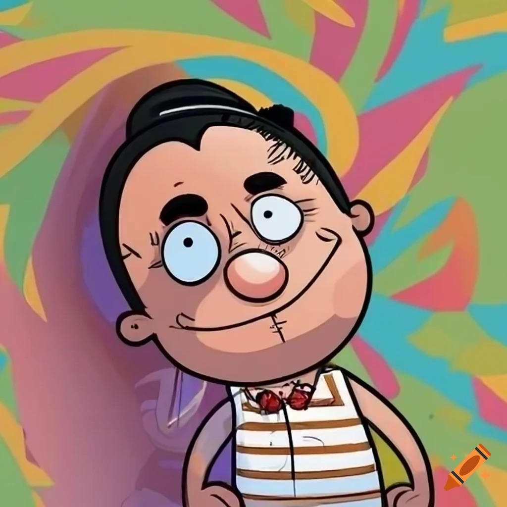 Colorful cartoon illustration of joey tribbiani from friends tv series ...