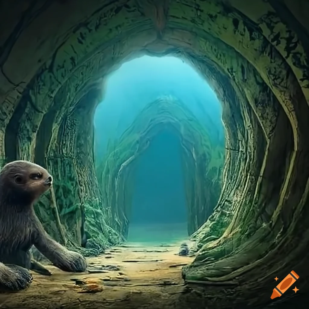 Tunnels created by giant sloths on Craiyon