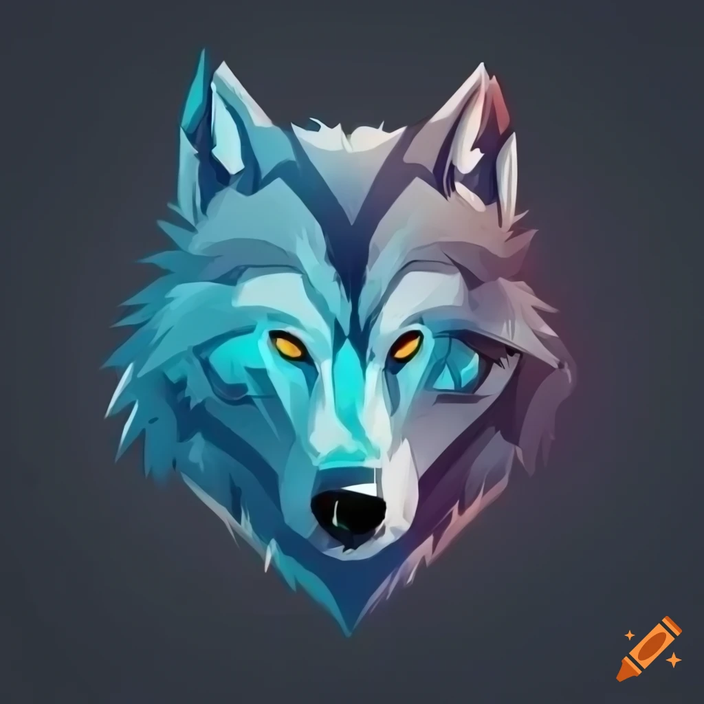 Logo for ice wolf team with two pylons and a ball on Craiyon