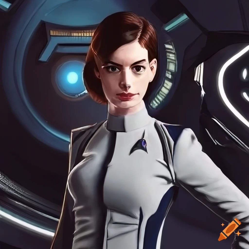 Young Anne Hathaway as science officer on Star Trek Discovery in Disney ...