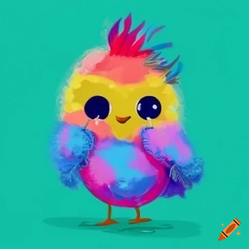 Colourful and cute bird on Craiyon