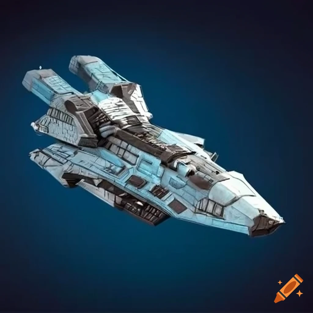 Hawk-shaped small battle spaceship on Craiyon