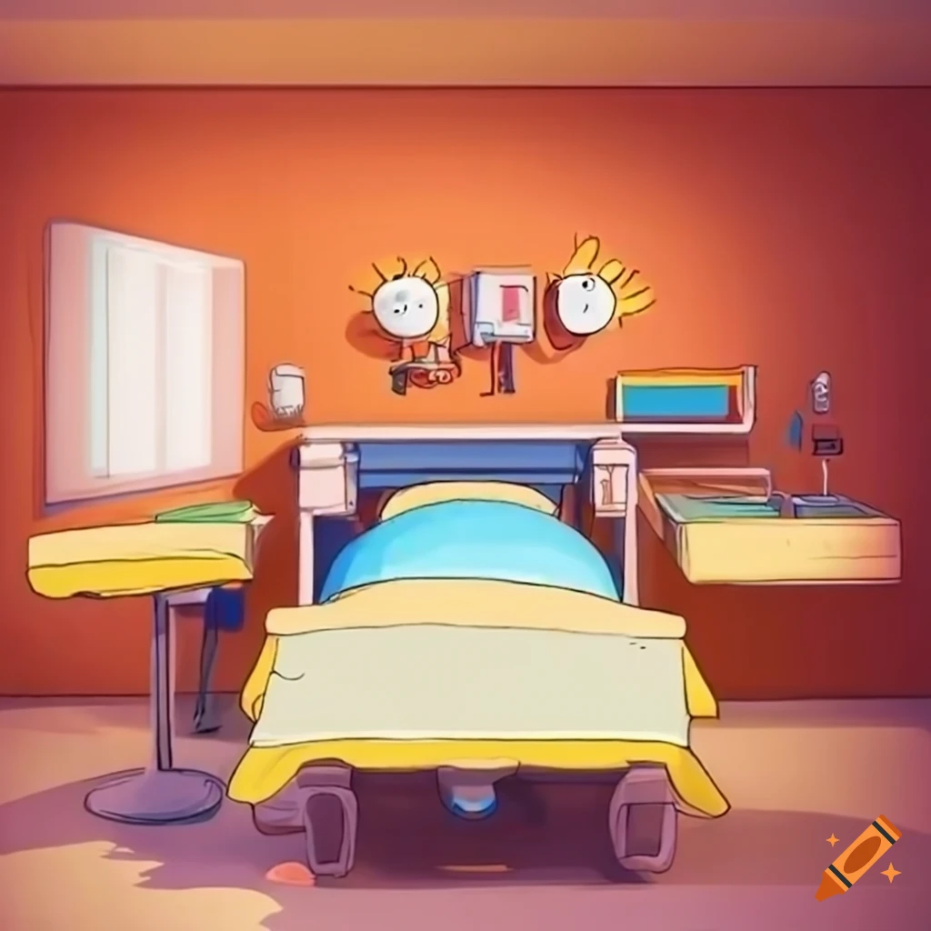 Hospital room in the style of The Simpsons on Craiyon