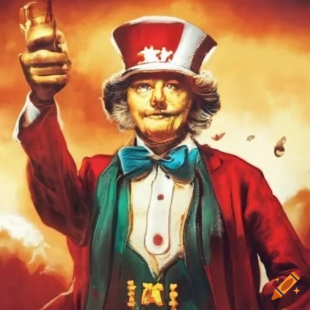Soviet propaganda style illustration of uncle sam on Craiyon